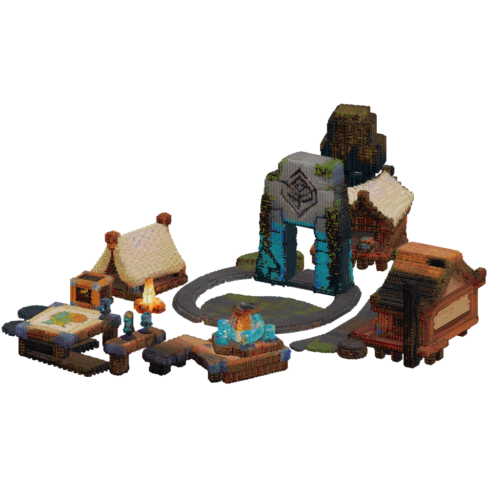 A Minecraft-style fantasy spawn are... | Minecraft Build - BlockGPT