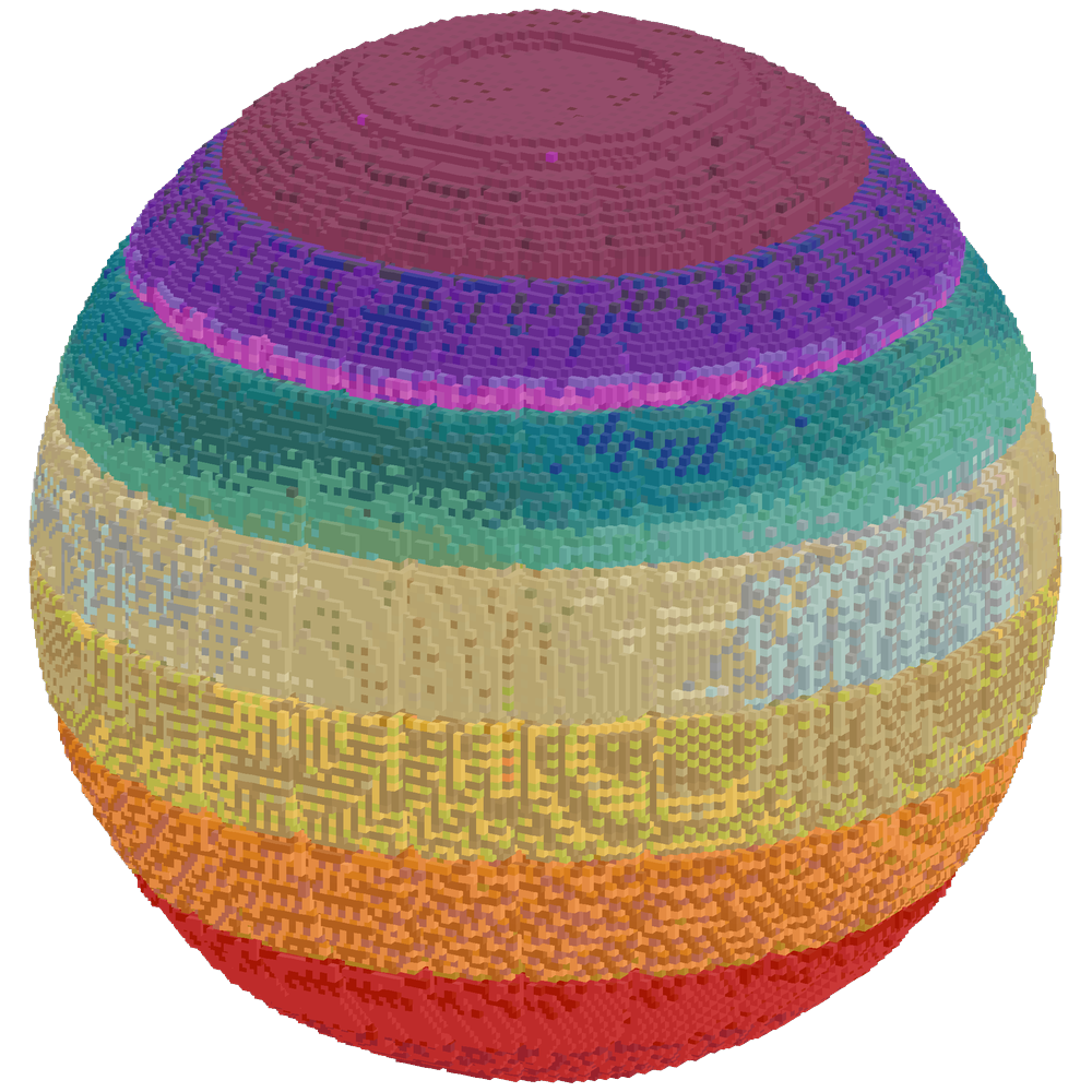 Generate a perfect hollow sphere wi... | Minecraft Build - BlockGPT