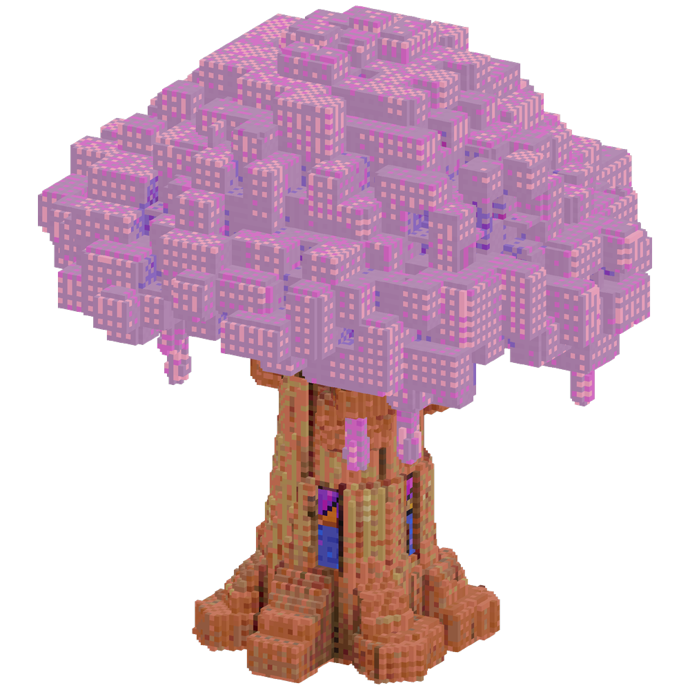 create a giant tree with wooden tru... | Minecraft Build - BlockGPT