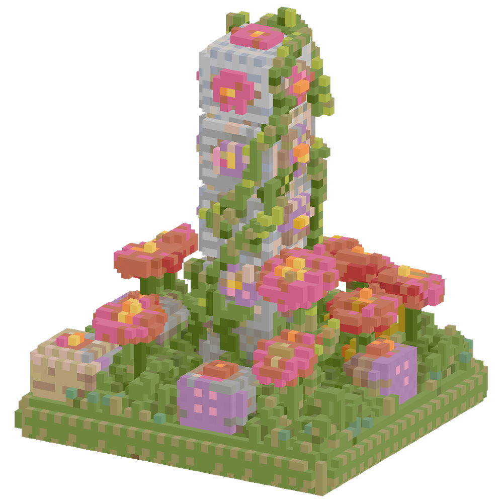 garden using flower blocks and vine... | Minecraft Build - BlockGPT