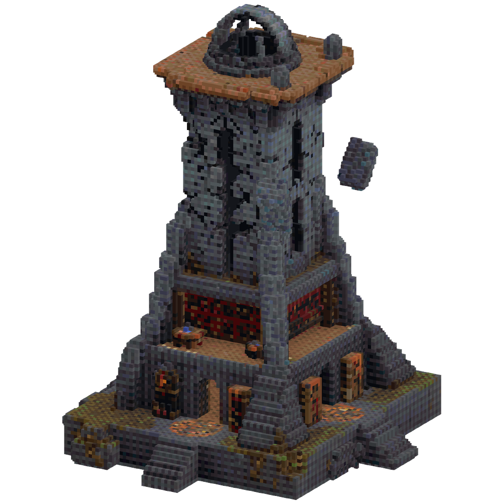 Build a large arcane wizard tower. ... | Minecraft Build - BlockGPT