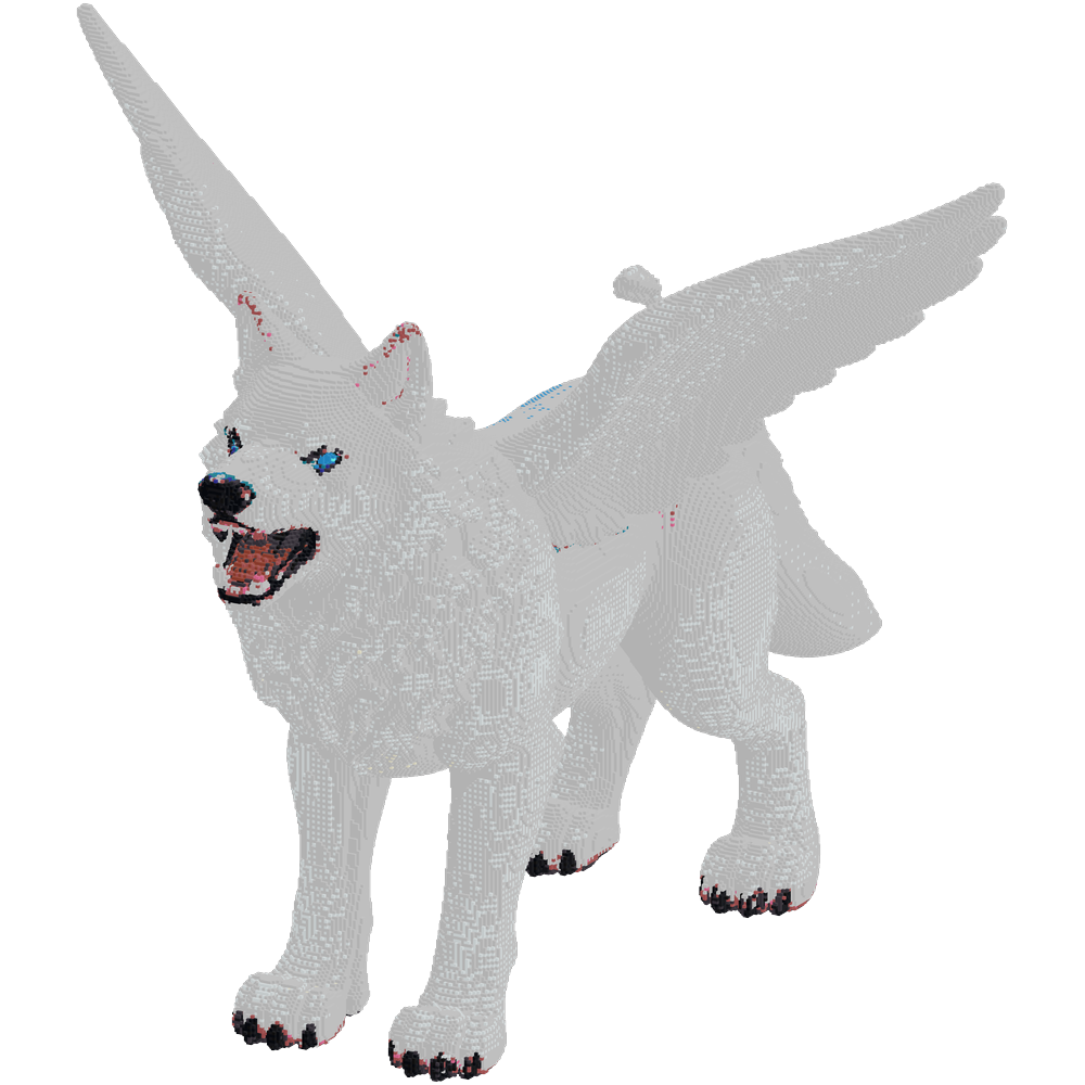 giant winged arctic wolf statue sta... | Minecraft Build - BlockGPT