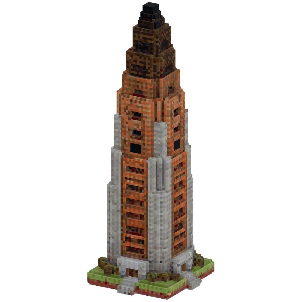Create a 150 block tall skyscraper ... | Minecraft Build - BlockGPT