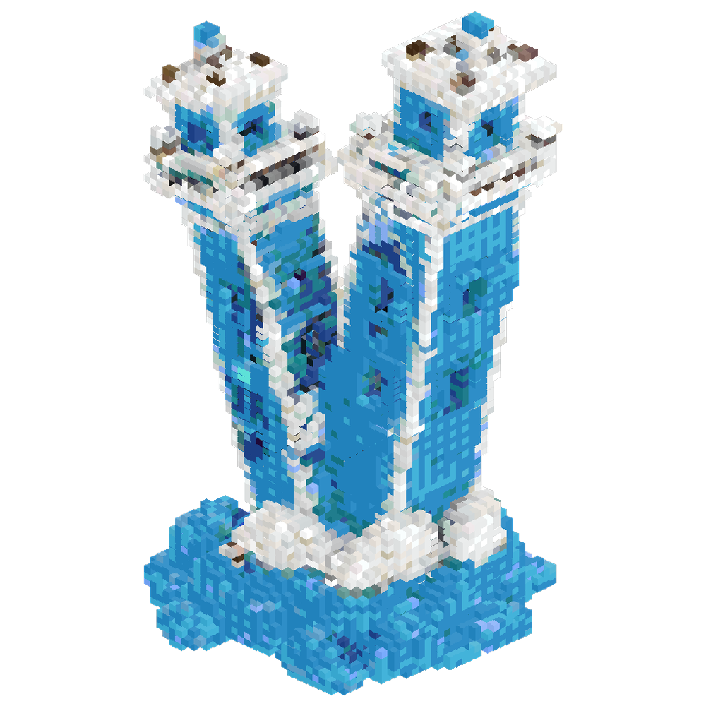 1:1 scale of tilted towers from for... | Minecraft Build - BlockGPT