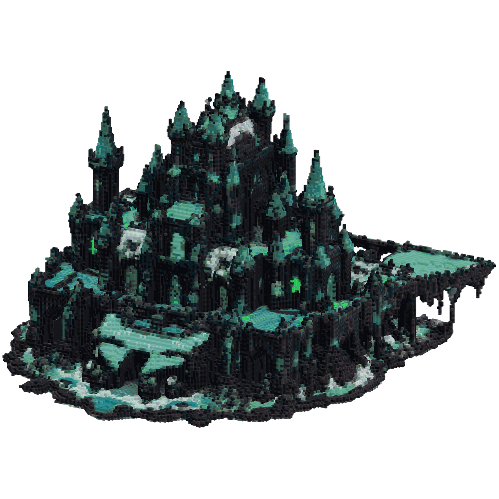 A large gothic mega fortress built ... | Minecraft Build - BlockGPT