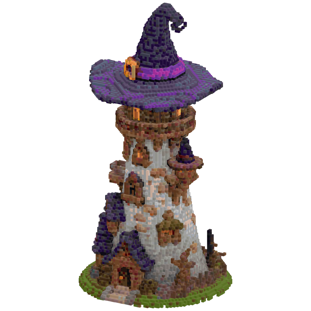 Create me a giant witches tower | Minecraft Build - BlockGPT
