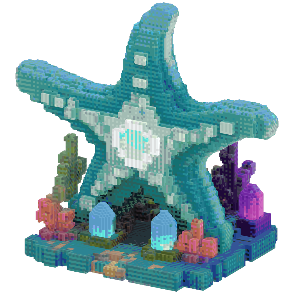 Create a magical underwater starfis... | Minecraft Build - BlockGPT