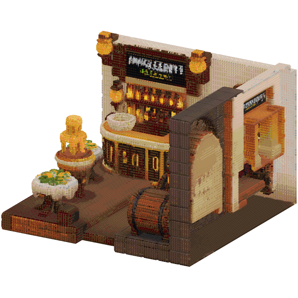 "A cozy Minecraft bug and bee bar w... | Minecraft Build - BlockGPT