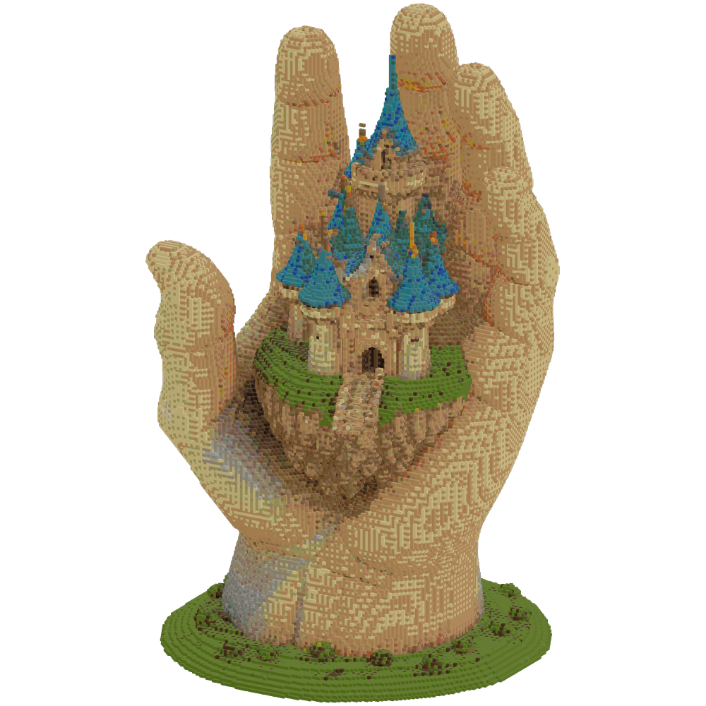 Giant hand statue from the ground ... | Minecraft Build - BlockGPT