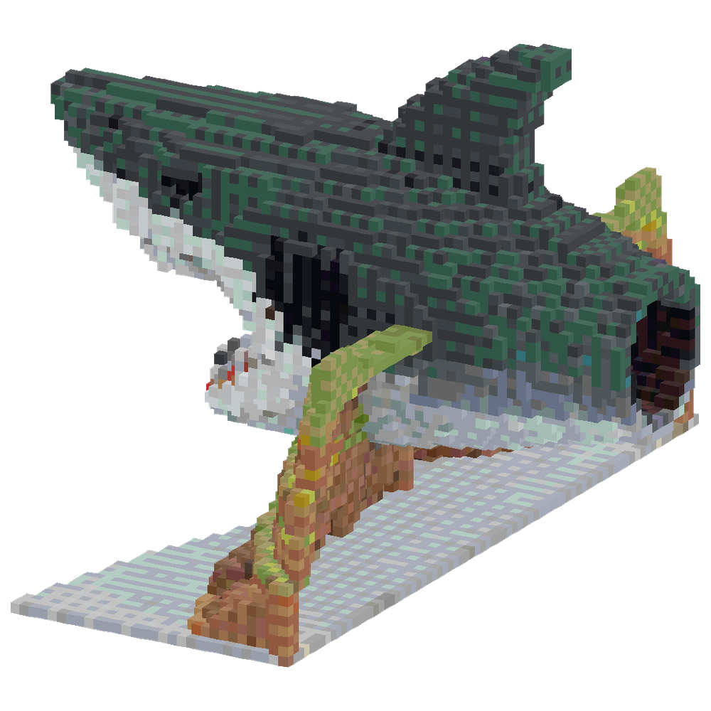 recreates the silhouette of Sharped... | Minecraft Build - BlockGPT