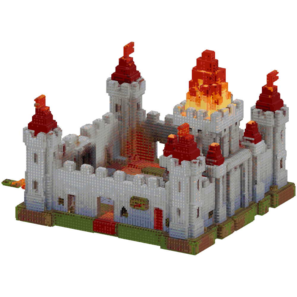 Make a gigantic castle 150 blocks b... | Minecraft Build - BlockGPT