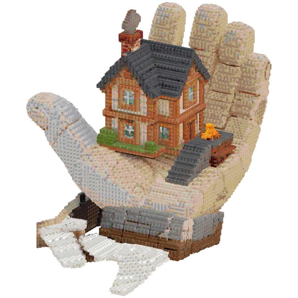 Build a giant open hand and arm eme... | Minecraft Build - BlockGPT