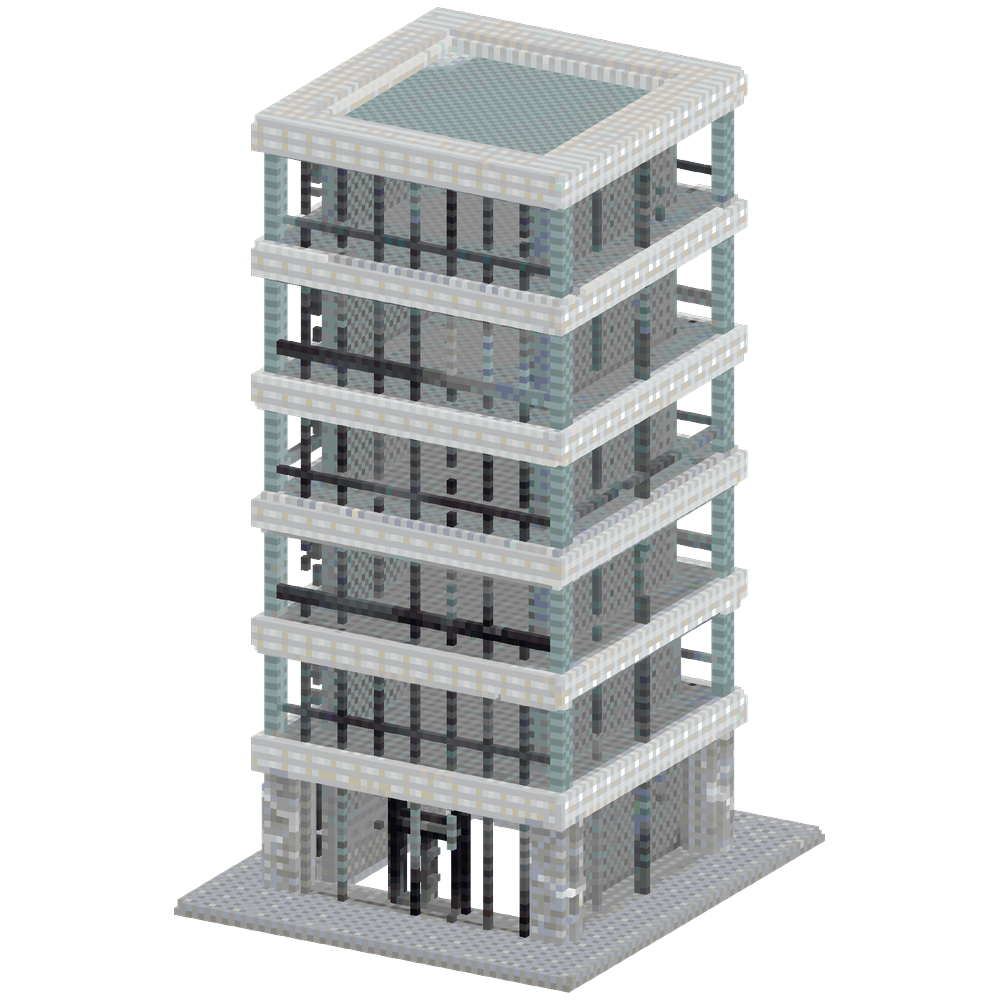 The building is a modern seven-stor... | Minecraft Build - BlockGPT