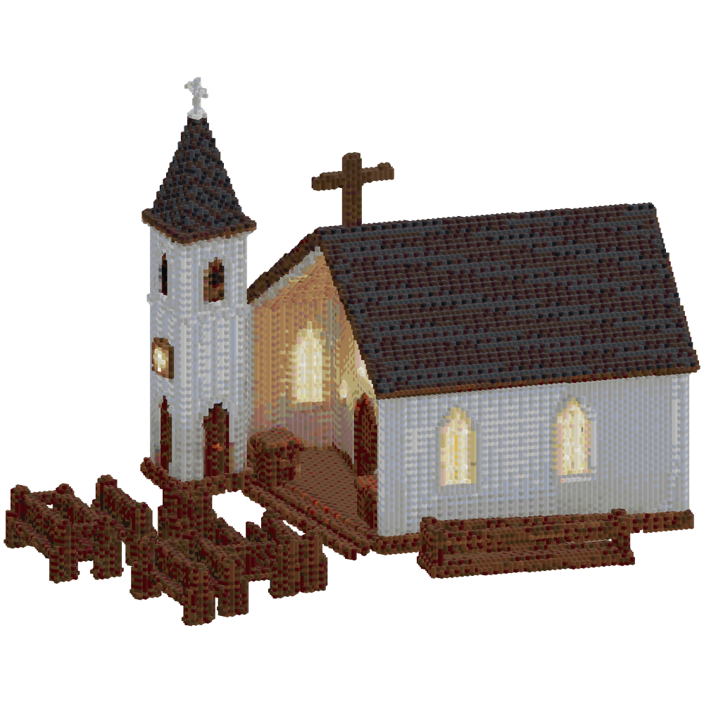 a basic medium-big church, detailed... | Minecraft Build - BlockGPT