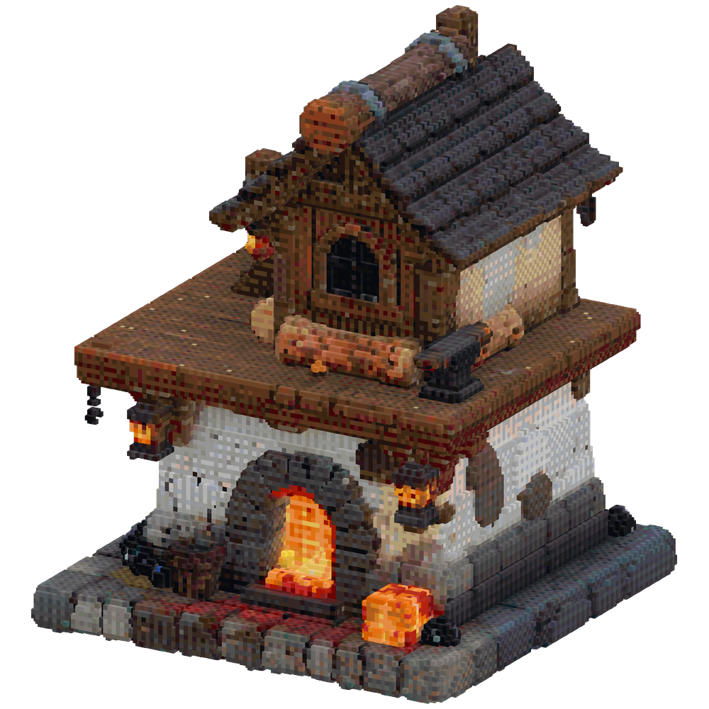 A compact plains blacksmith which f... | Minecraft Build - BlockGPT