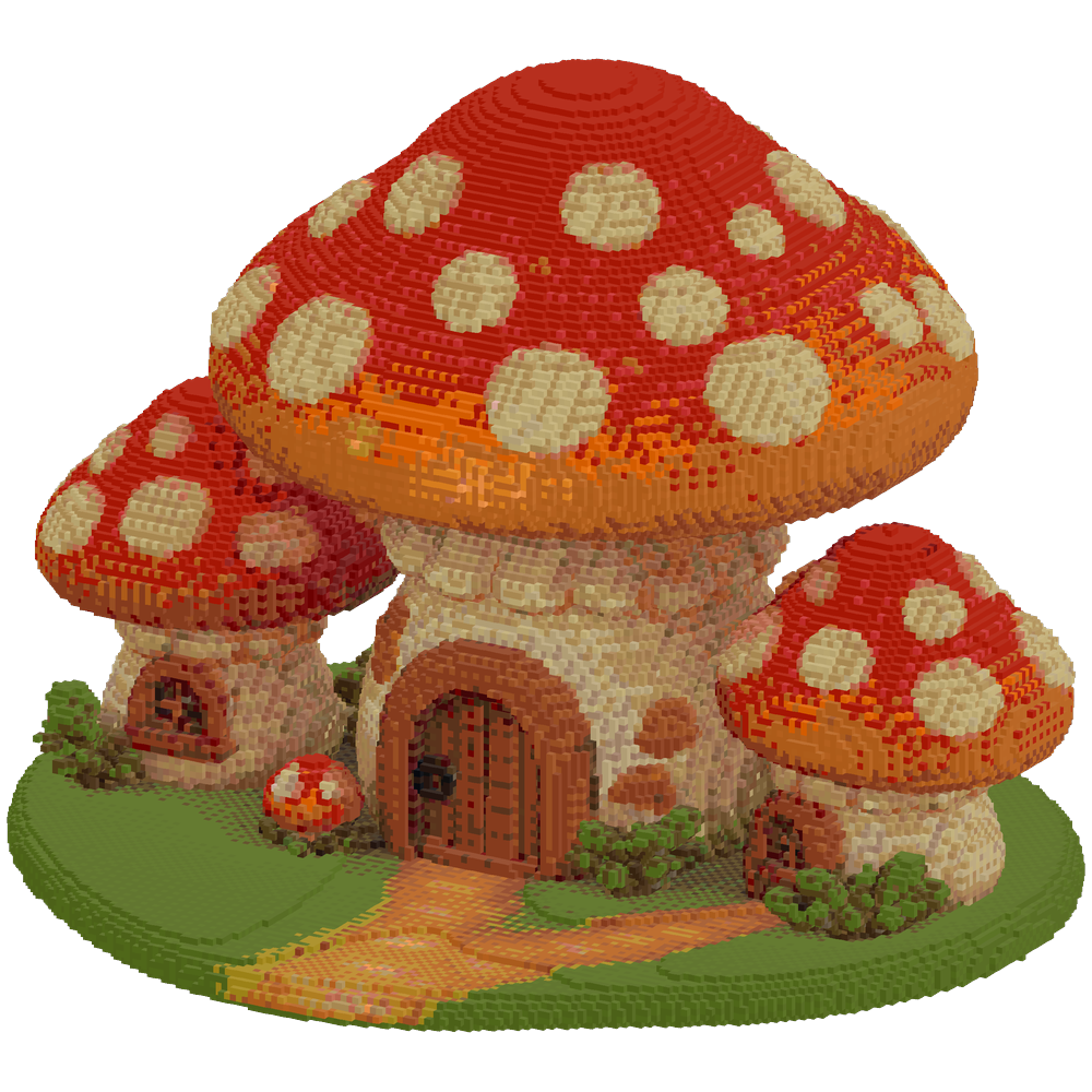 a little musshroom village | Minecraft Build - BlockGPT