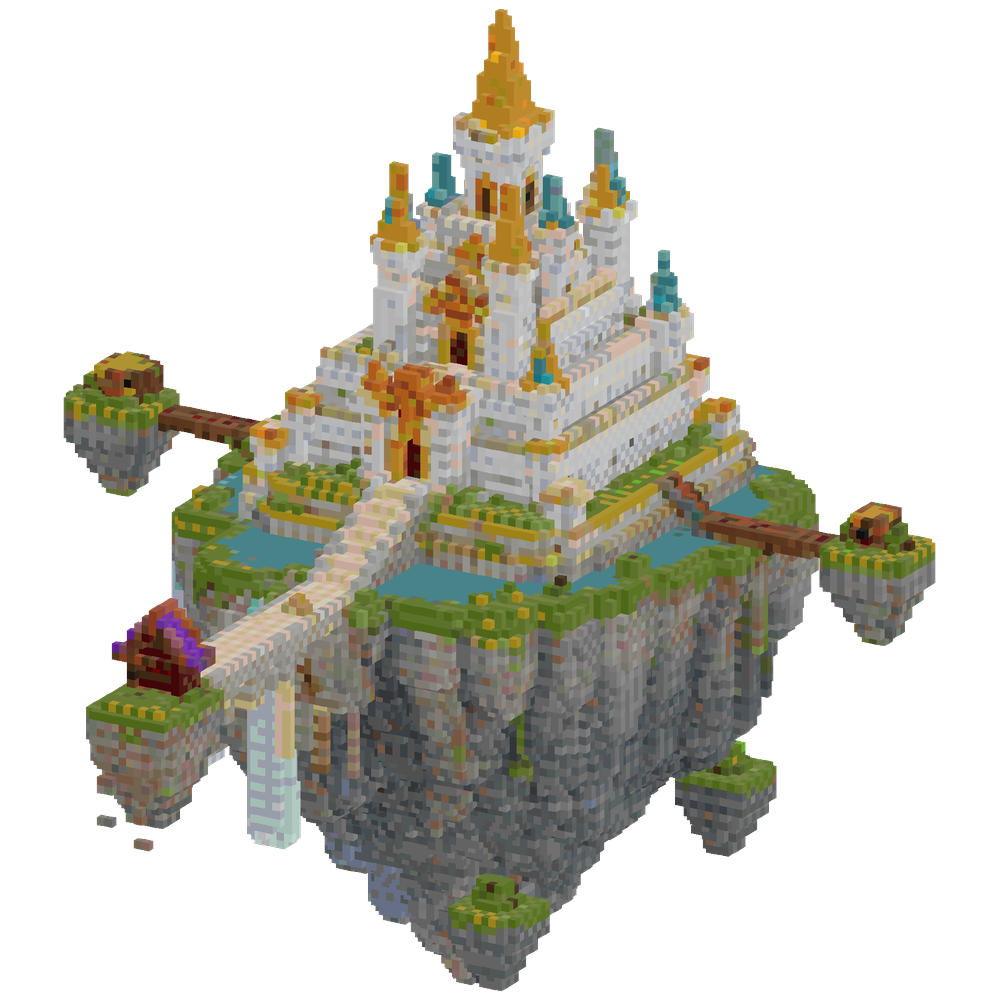 Design a large fantasy floating isl... | Minecraft Build - BlockGPT