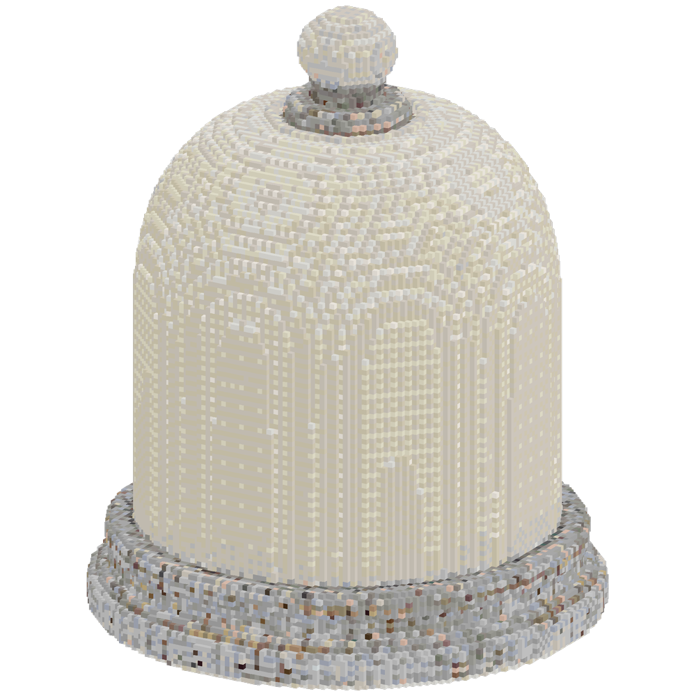 Glass dome 100×100 hollow schematic | Minecraft Build - BlockGPT