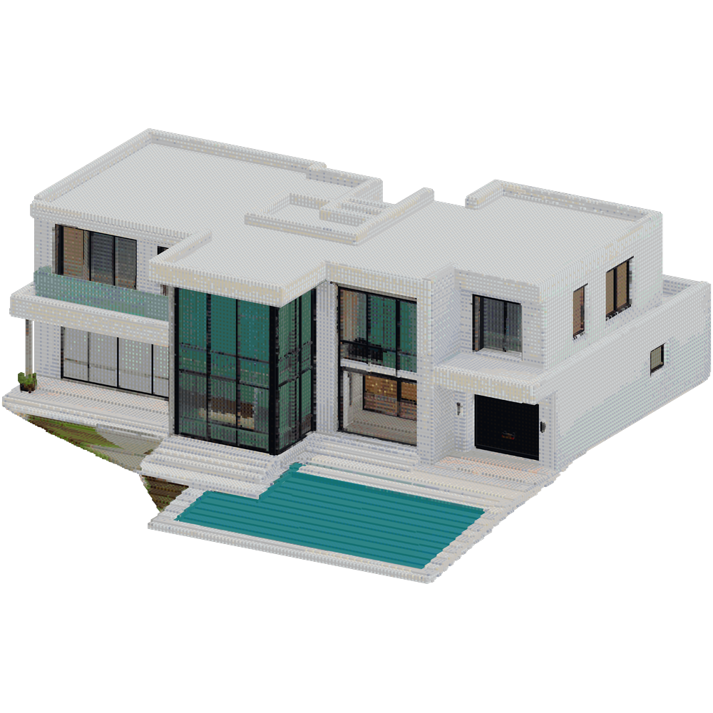 “A luxury modern mansion with glass... | Minecraft Build - BlockGPT