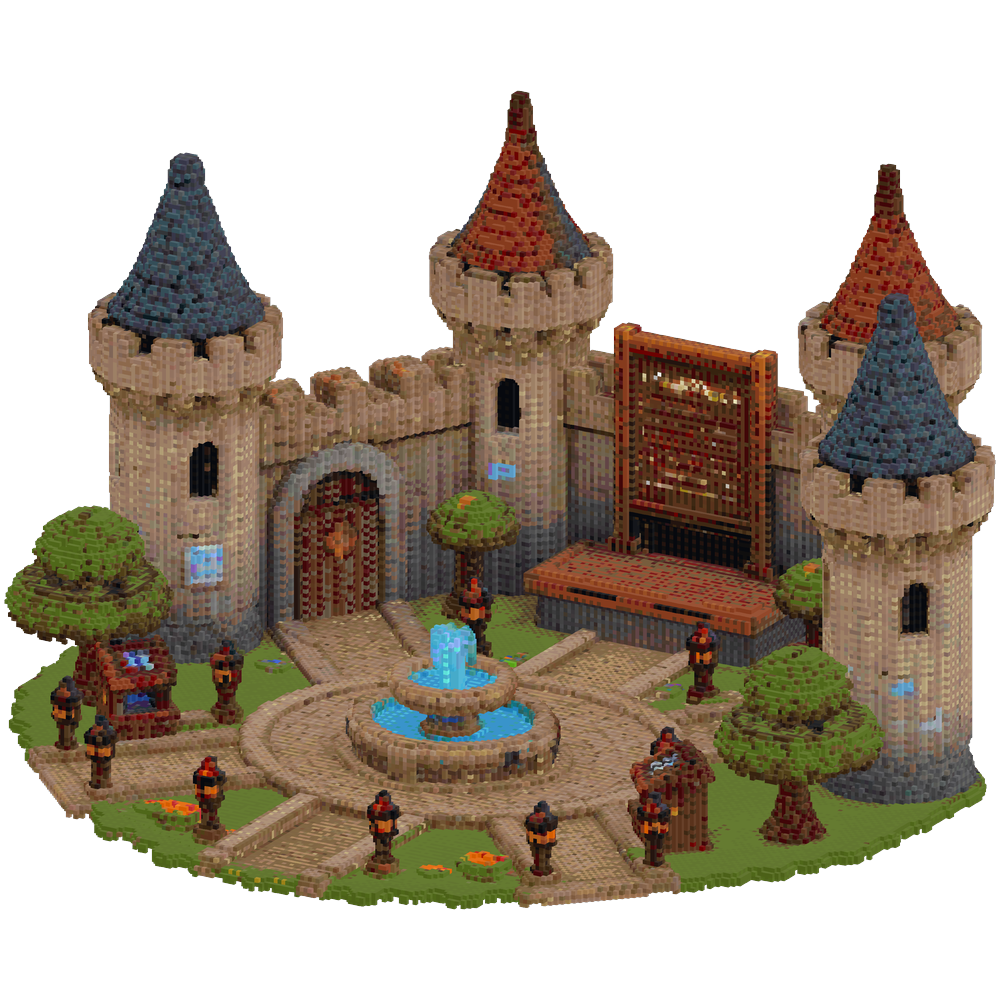 A symmetrical medieval castle lobby... | Minecraft Build - BlockGPT