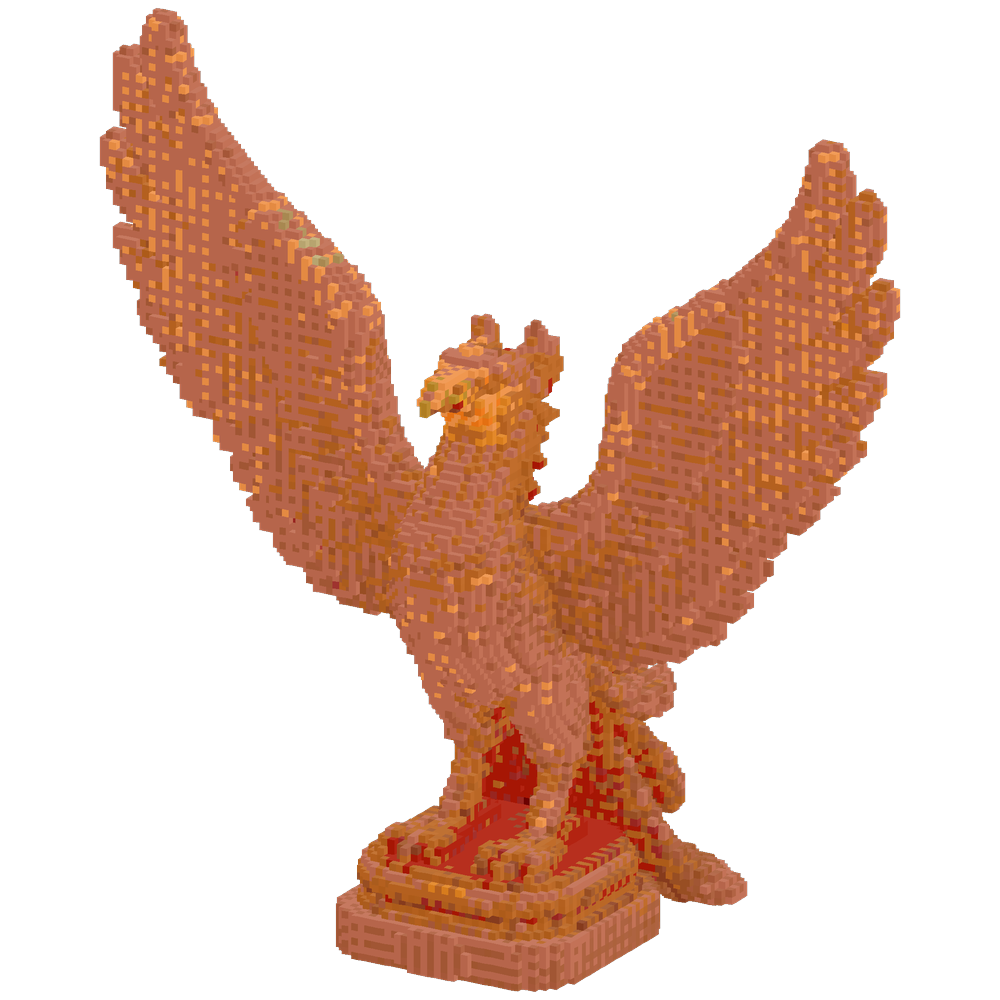 phoenix statue wings open arched up... | Minecraft Build - BlockGPT