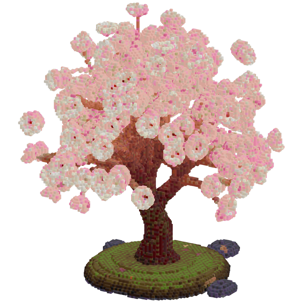 Cherry tree that glows a little bit... | Minecraft Build - BlockGPT