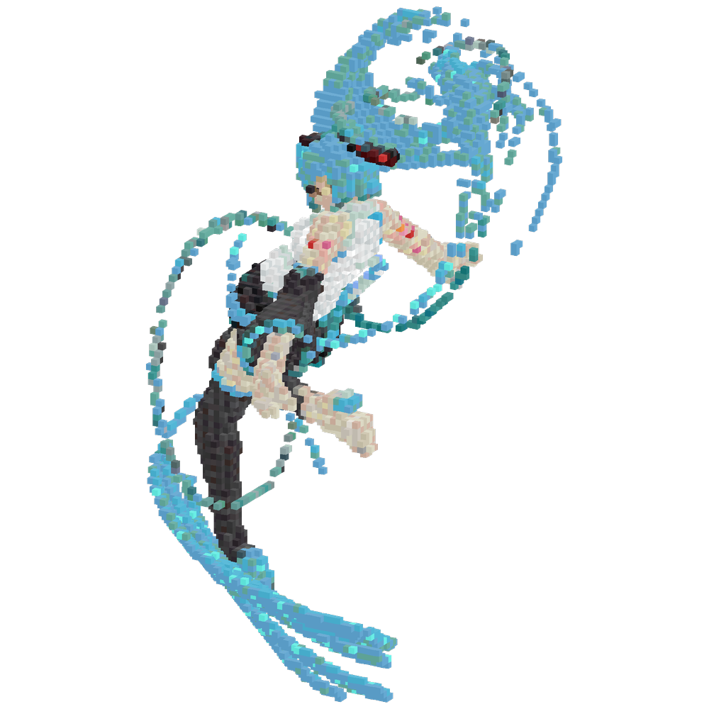 3D statue of Hatsune Miku, 100 bloc... | Minecraft Build - BlockGPT