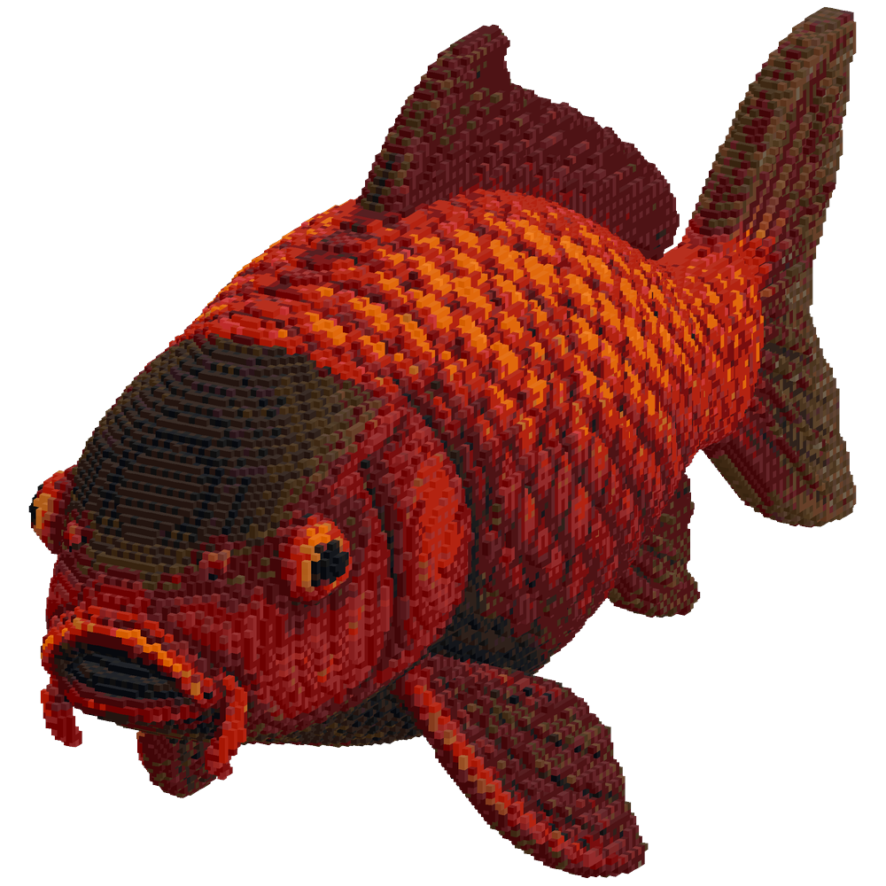 Make a relatively big koi fish, tha... | Minecraft Build - BlockGPT