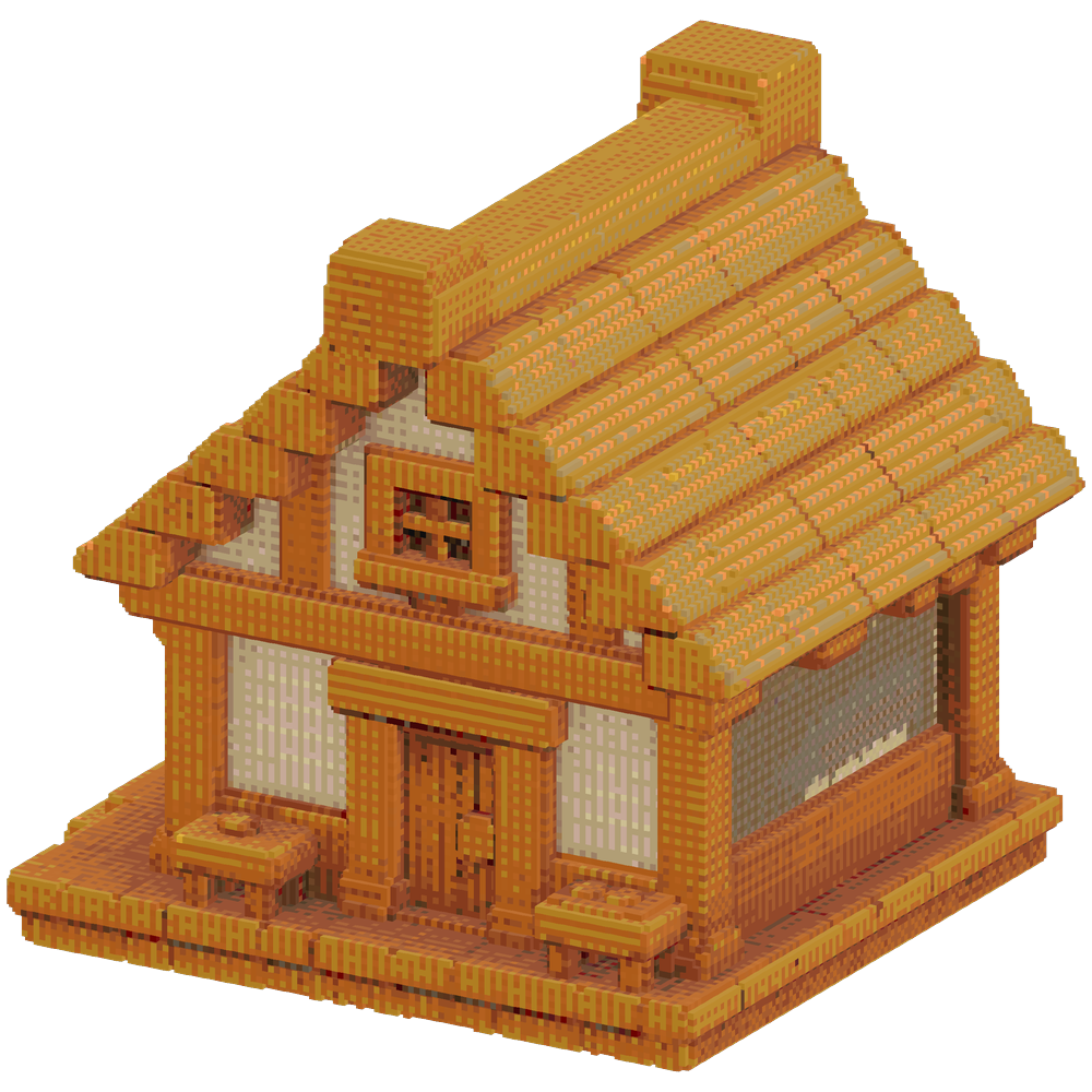 a cute pale oak trading hall for vi... | Minecraft Build - BlockGPT