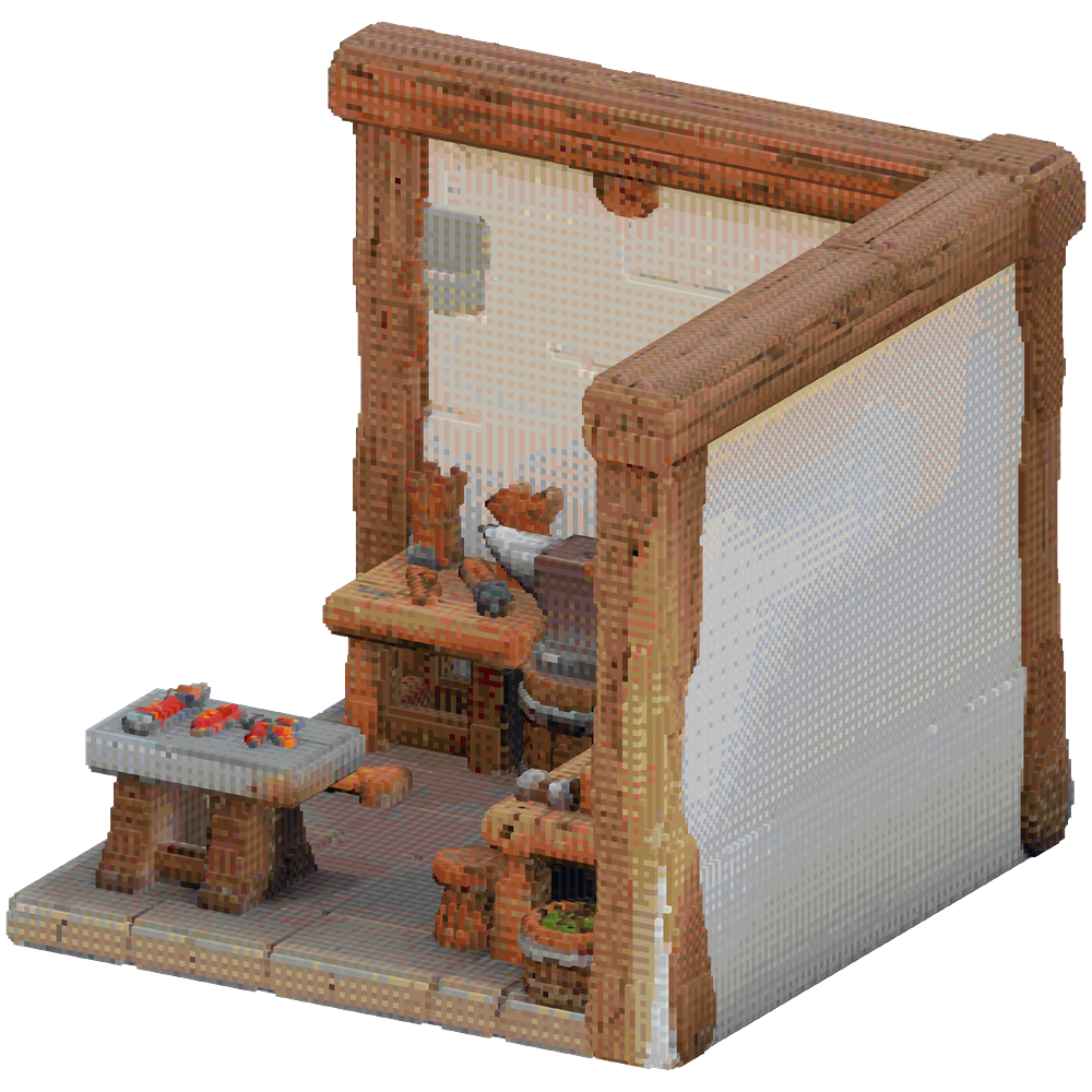 A small 9 by 9 medieval style room ... | Minecraft Build - BlockGPT