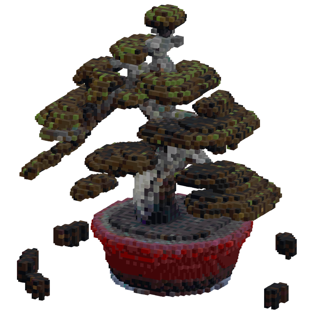 Large bonsai tree with a twisting t... | Minecraft Build - BlockGPT