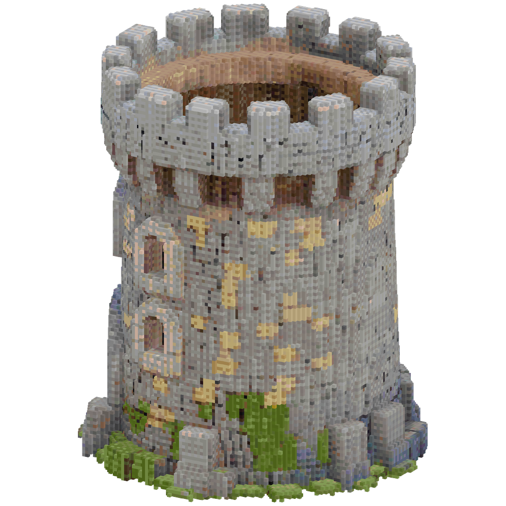 Build a circular medieval tower wit... | Minecraft Build - BlockGPT