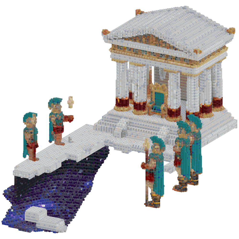 Make me a big Ancient Greek temple ... | Minecraft Build - BlockGPT