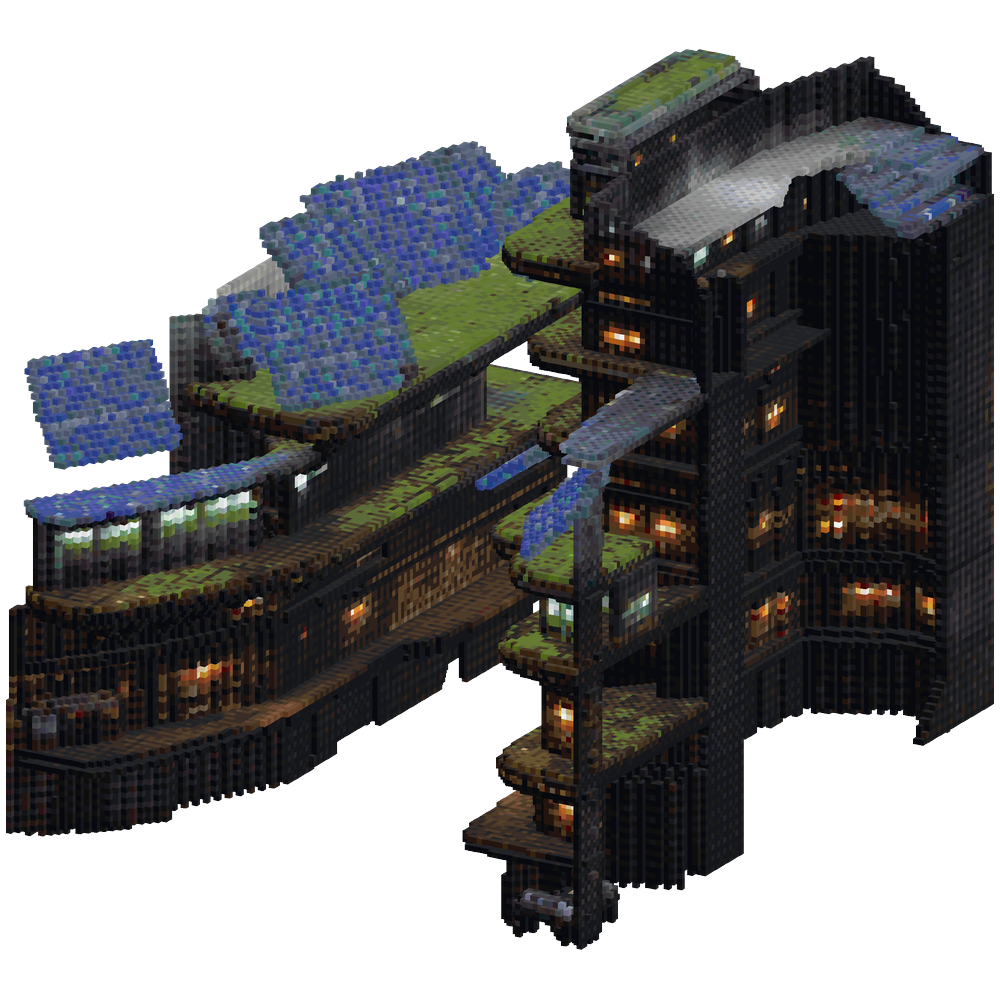 Build an underground solarpunk + cy... | Minecraft Build - BlockGPT
