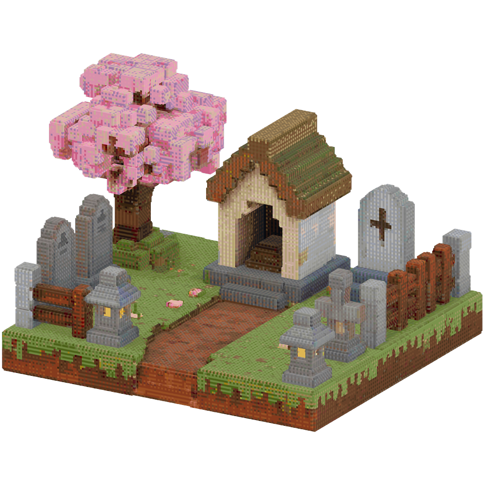 Small rustic graveyard in vanilla M... | Minecraft Build - BlockGPT