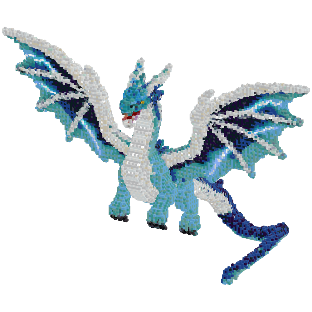 Create a large fantasy dragon build... | Minecraft Build - BlockGPT
