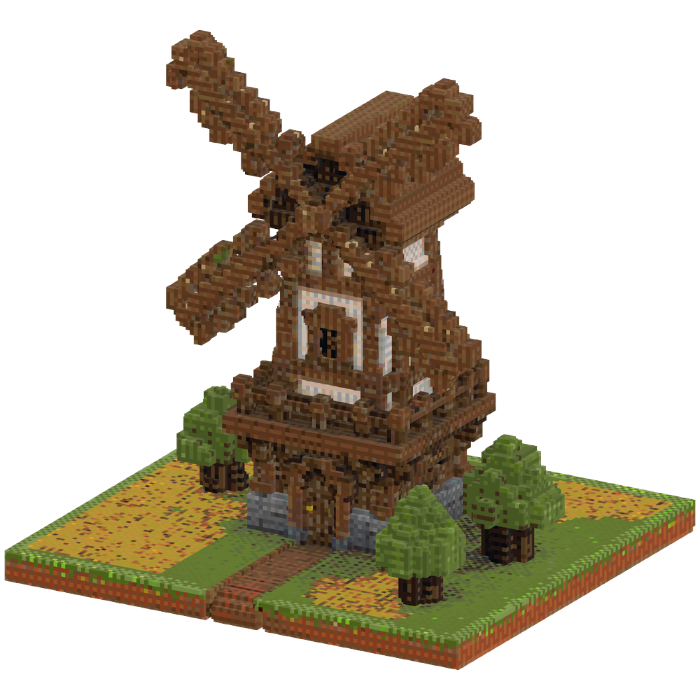 a windmill that is around 40 blocks... | Minecraft Build - BlockGPT